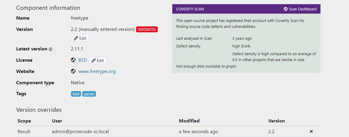 Manually Overriding Versions and Licenses